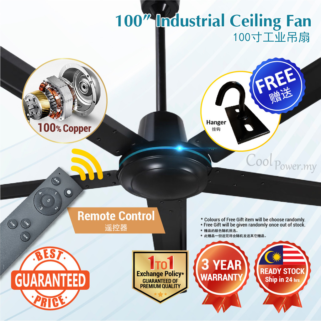COOL POWER 100" Heavy Duty Industrial Electric Ceiling Fan Factory ...