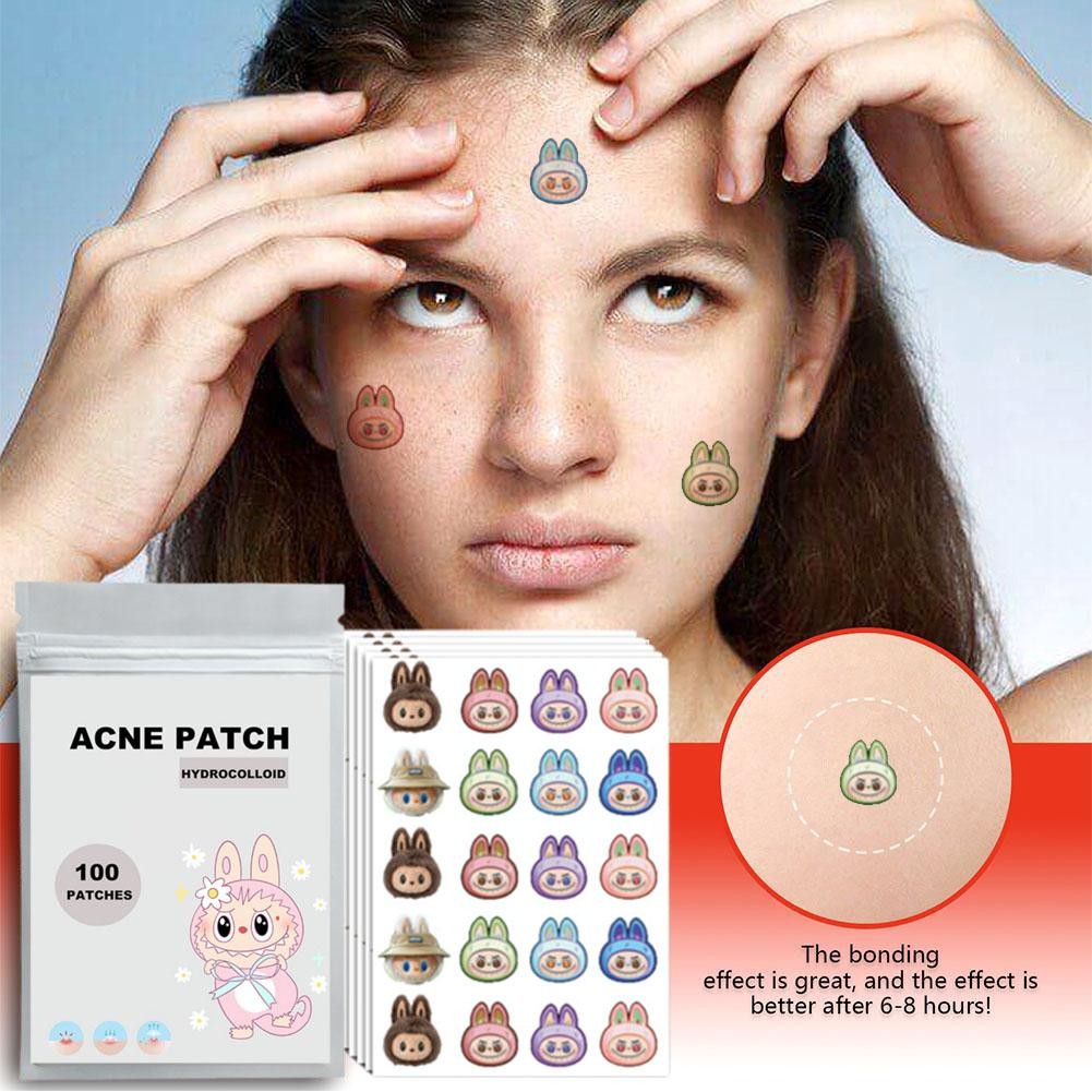 Sheet Cute Cartoon Acne Patch Labubu Pattern Patch Acne Acne Lightens ...