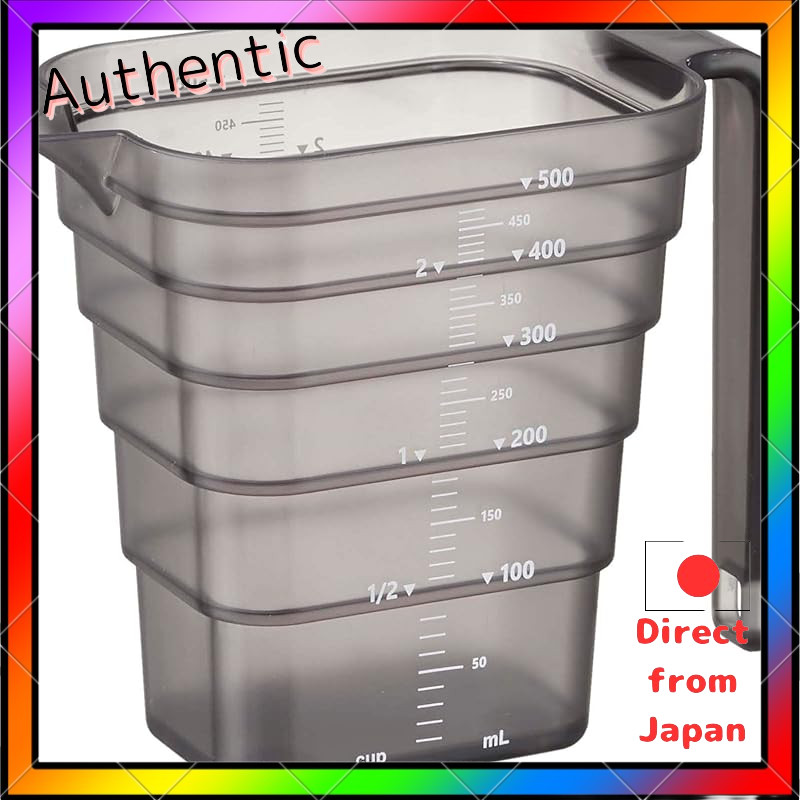 Yamazaki Magnet Gradated Measuring Cup 500mL Black Approximately W15×D8.6×H11.8cm Tower - Easy ...