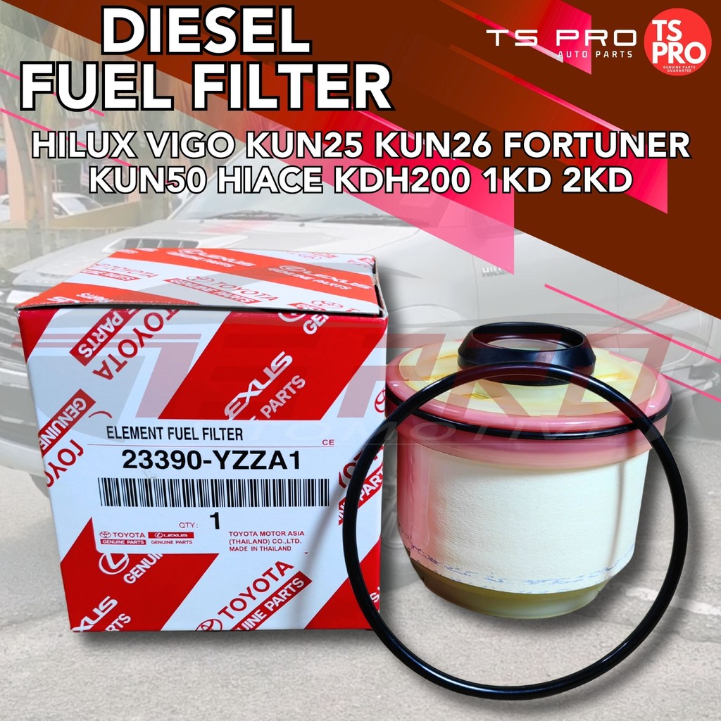 Toyota Genuine Diesel Fuel Filter Penapis Hilux Vigo KUN25 KUN26 ...