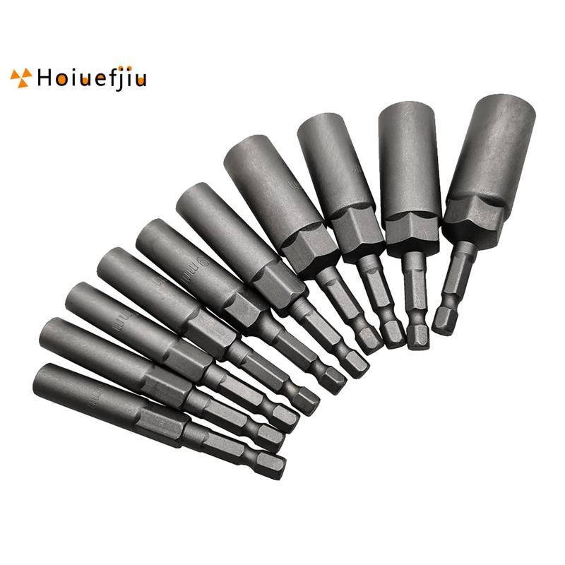 10Pcs 5.5mm-14mm Hex Socket Sleeve Nozzles Nut Driver Set Socket ...