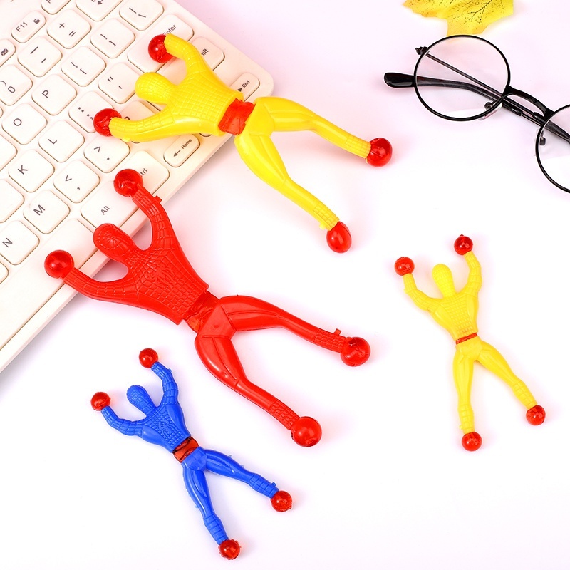 4 Colors Climbing Spiderman Flexible Climb Sticky Men | Wall Toy Kids ...