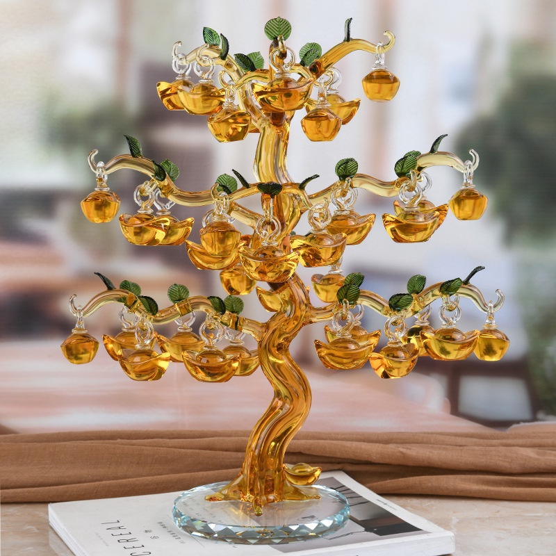 Crystal Ingot Tree Money Rocking Tree Living Room TV Cabinet Decoration ...