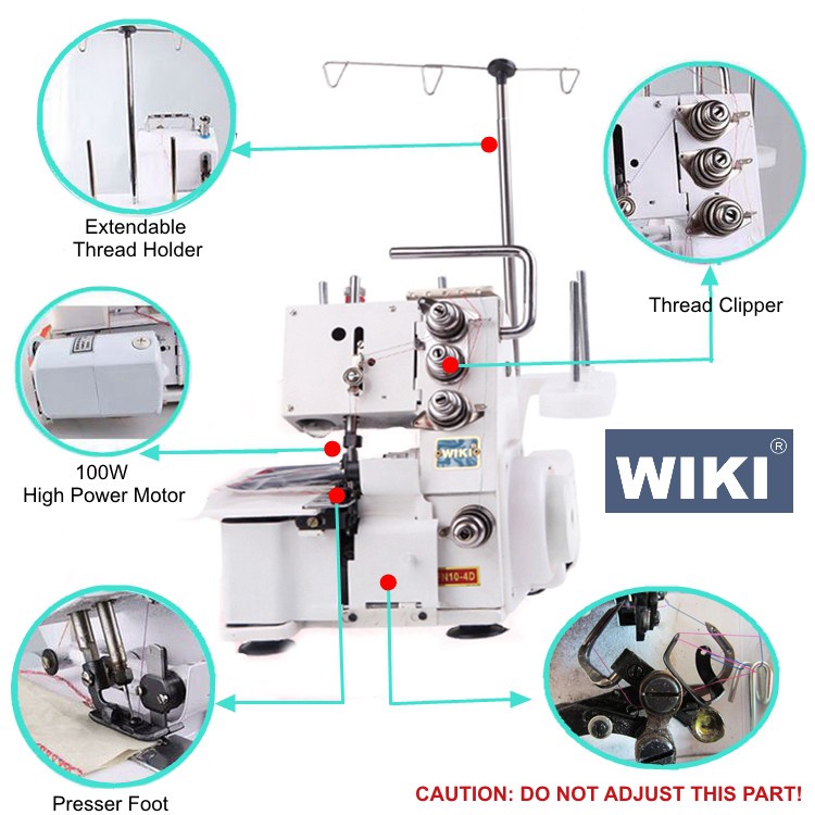 WIKI FN10-4D 4-Threads Overlock Machine Serger Overlocker Mesin Jahit ...