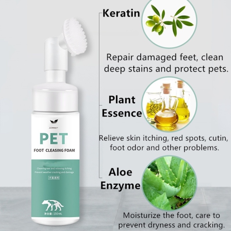 150ml Pet Foot Cleaning Foam Cat Dog Deodorant Foot Wash Foot Care Paw ...