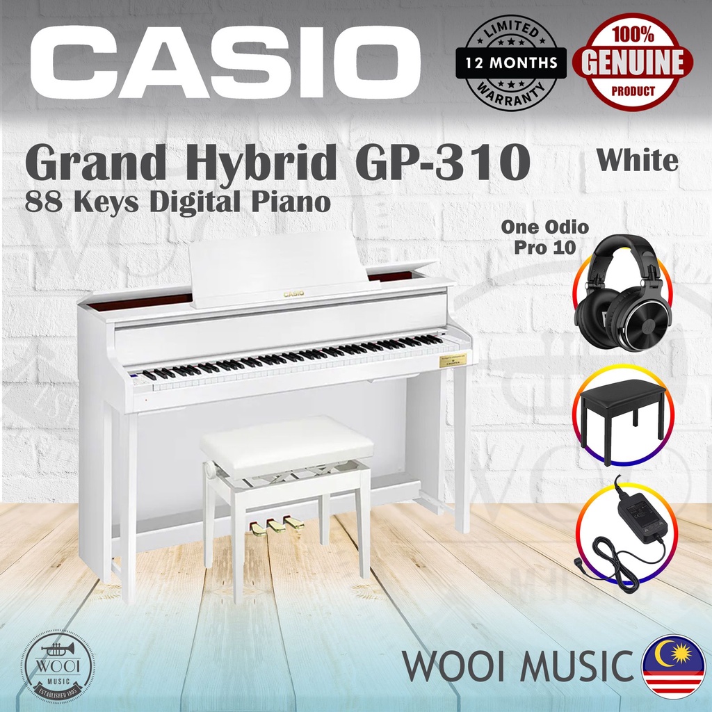 Casio Grand Hybrid Series GP-310 WE 88 Keys Digital Piano - Satin White ...