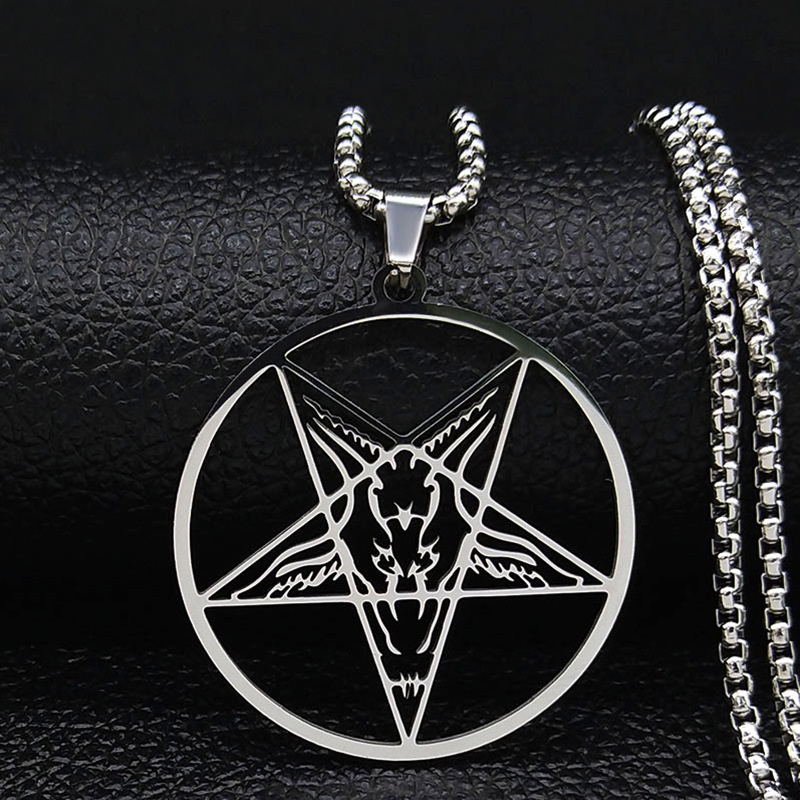 Stainless Steel Goat Satan Vintage Fashion Round Five Point Star ...