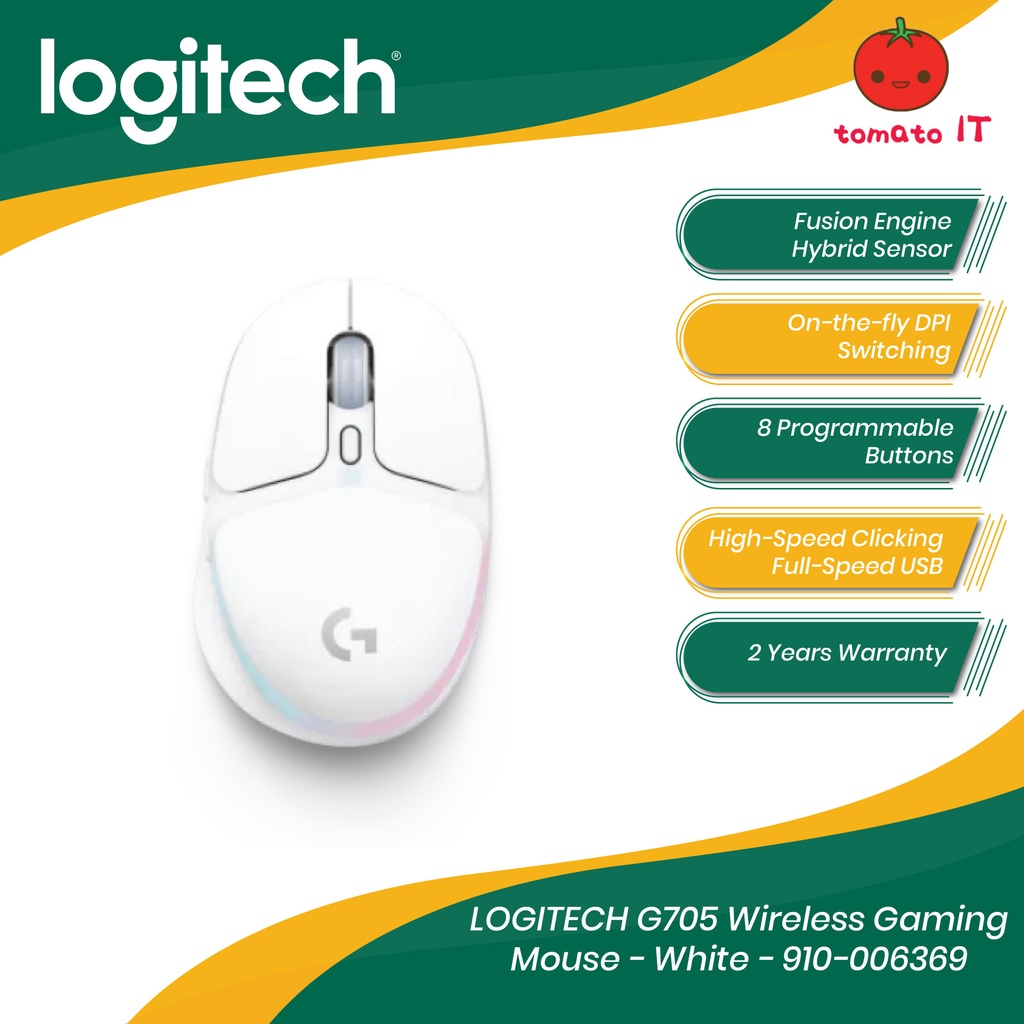 LOGITECH G705 Wireless Gaming Mouse - White - 910-006369 | Shopee Malaysia