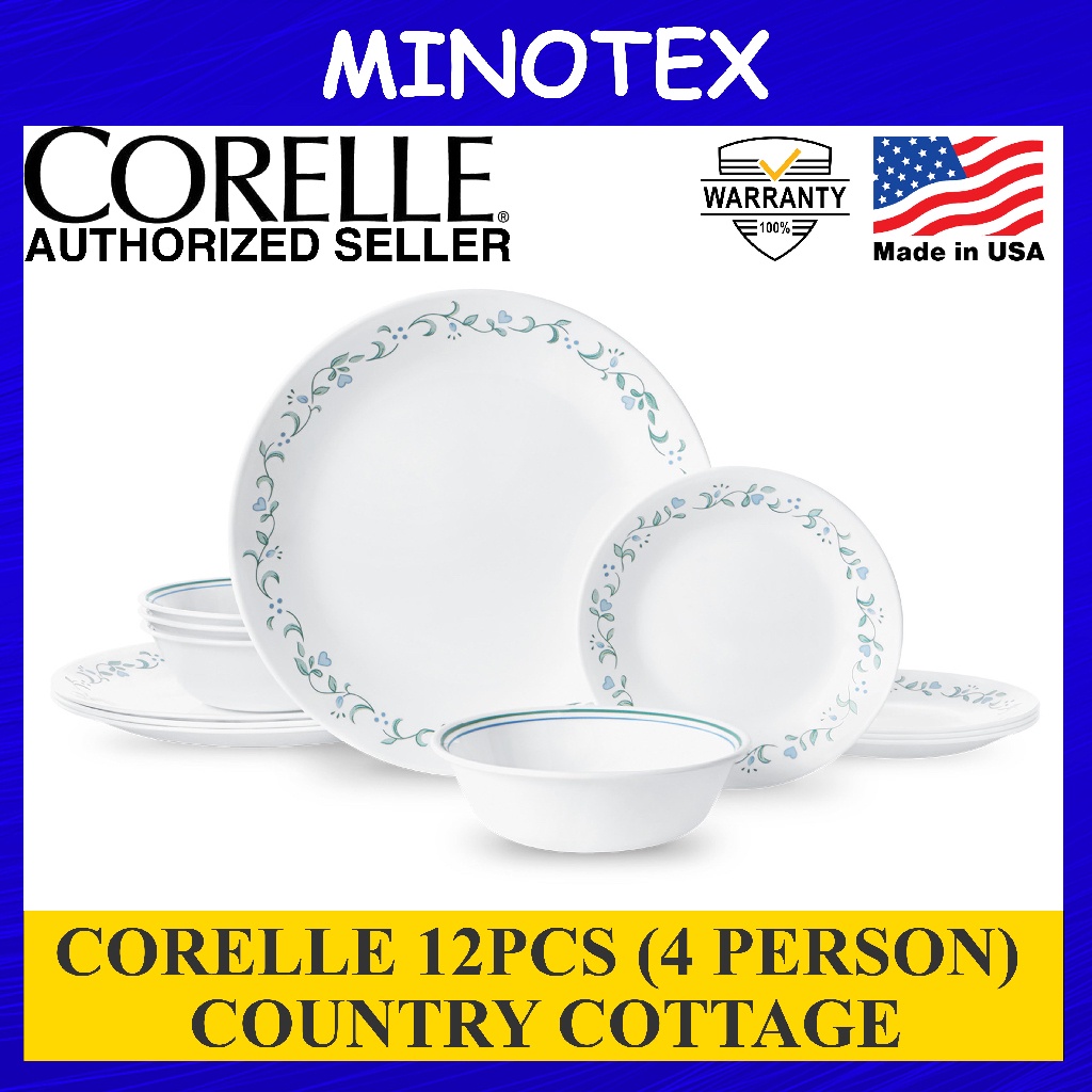 12pcs Dinnerware Set Dinner Serve Set Set Pinggan Mangkuk Corelle ...