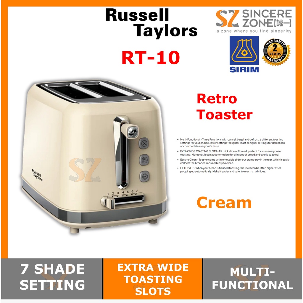 Russell Taylors Retro Toaster RT-10 (Cream) | Shopee Malaysia