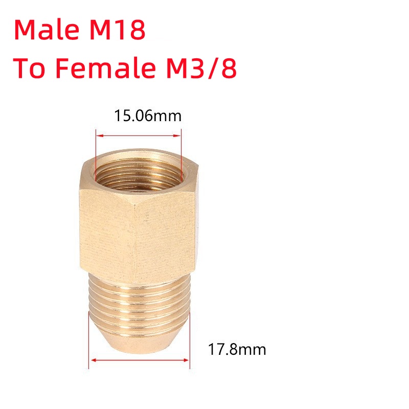 Brass 3/8" 1/4" M14 M18 M22 Thread Connector Male Female Adapter for ...