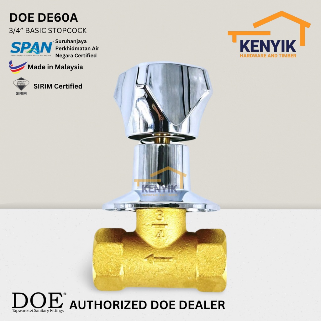 DOE Basic Series 1/2" or 3/4" Stopcock (DE60 / DE60A) | Shopee Malaysia