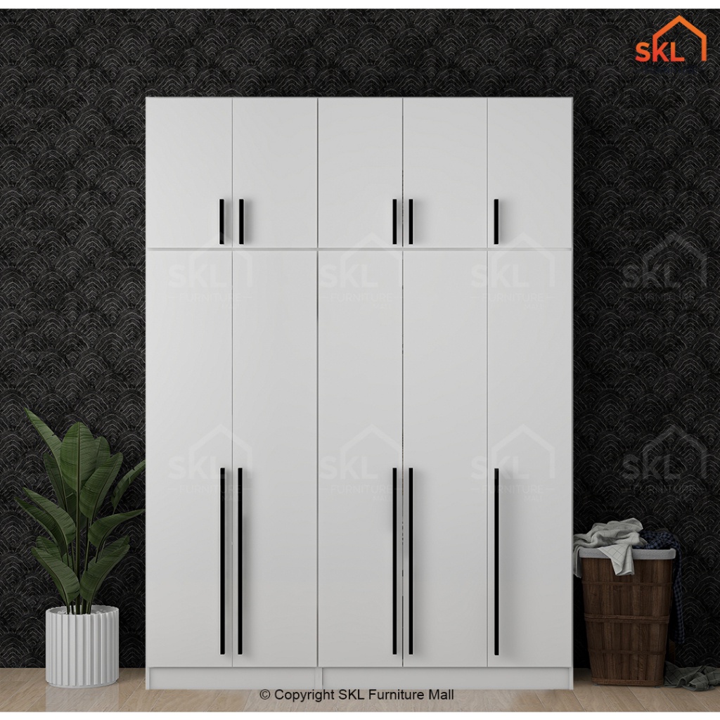 🔥MIX & MATCH🔥SKL Furniture 5X8FT 2/4/6/10 DOORS WARDROBE WITH TOP ...