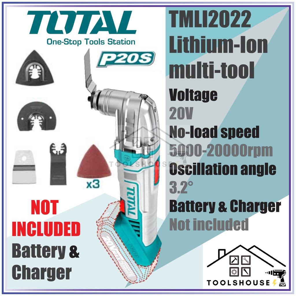 Total TMLI2022 / Wadfow WMUP5021 Lithium-Ion Multi-Tool Cordless 無綫锂离子多功能工具 20V | Shopee Malaysia
