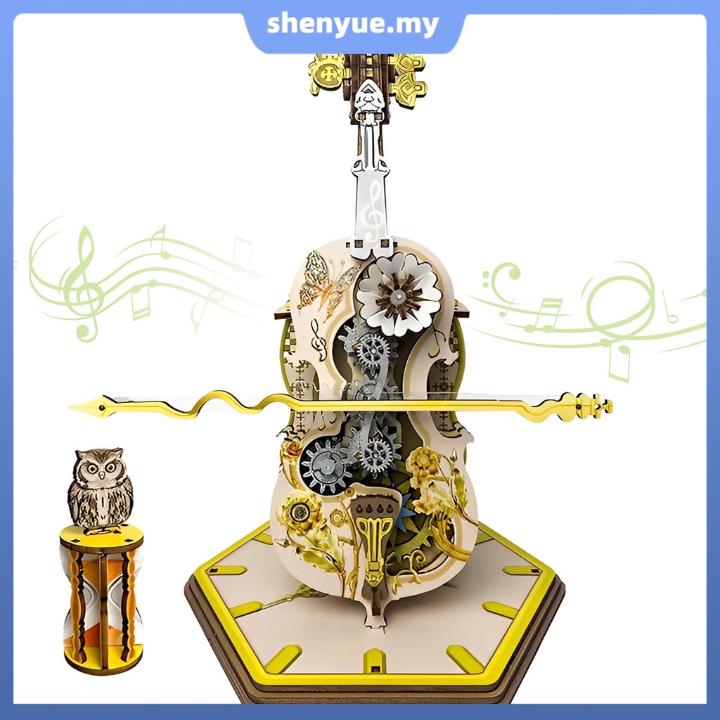 3D Cello Puzzles Wooden Cello Model Kit with Base DIY Music Box ...