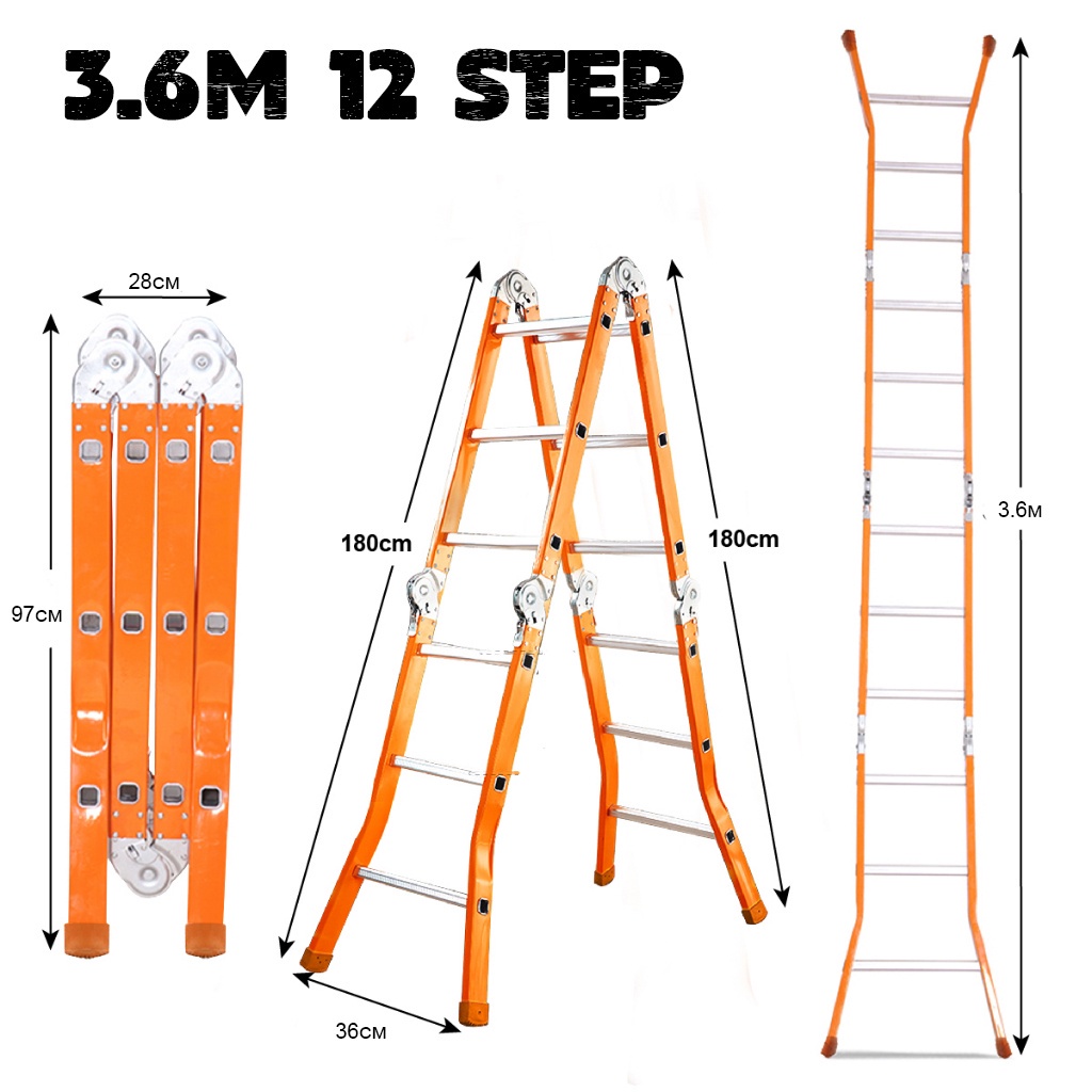 Multipurpose Aluminum Ladder Heavy Duty Tangga Aluminium Ladder Double ...