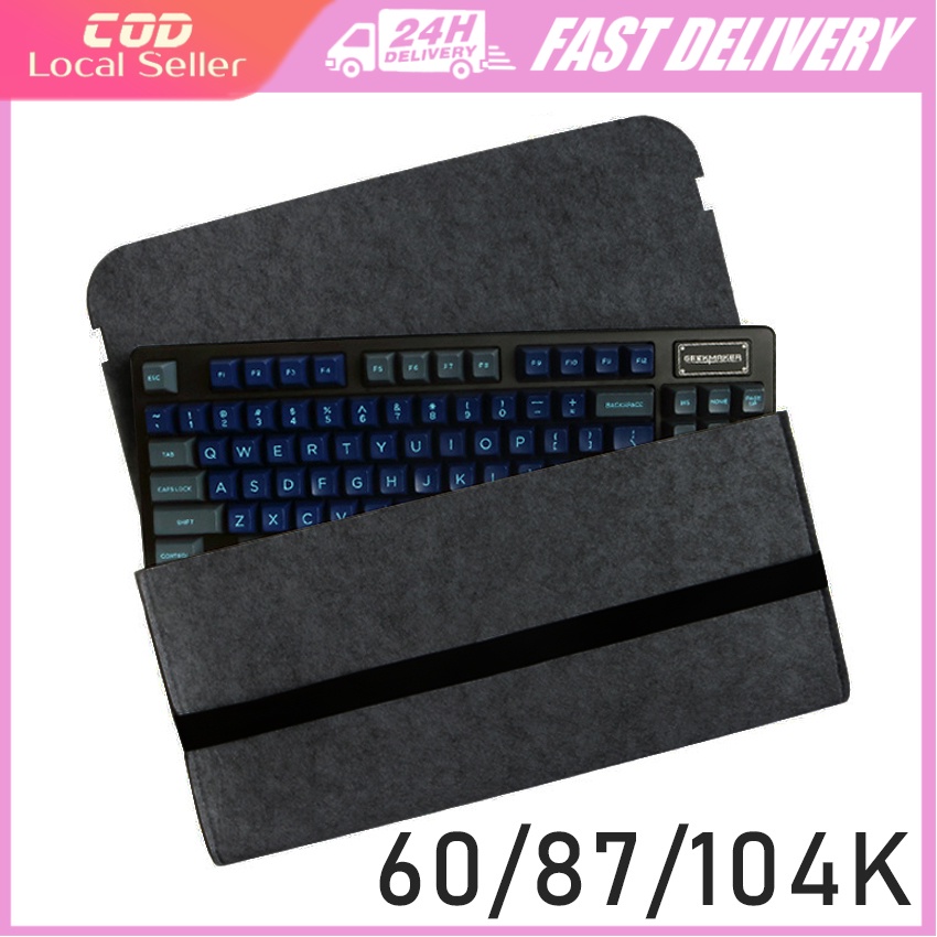 60/87/104 keys Mechanical Keyboard case Portable Large Capacity Wool ...