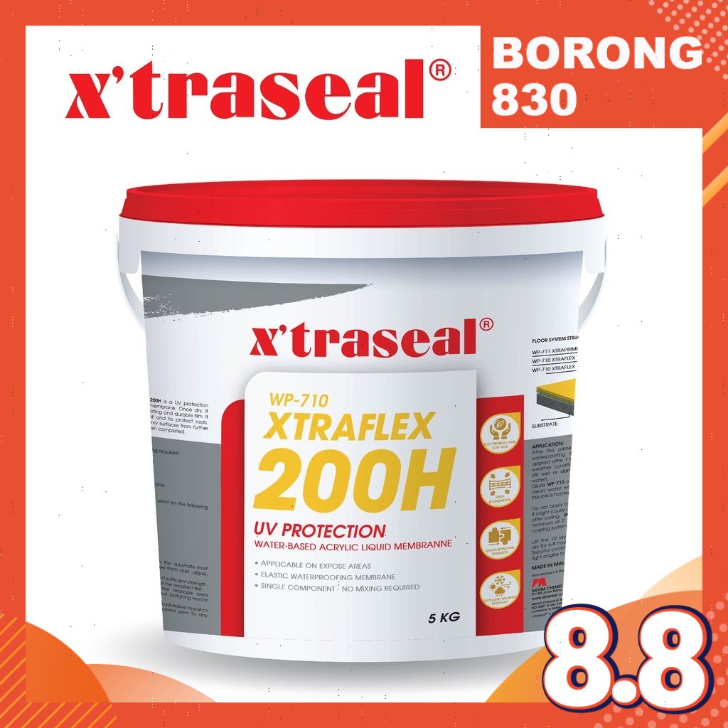 830 X'traseal WP-710 xtraflex 200H UV Protection Water-Based Acrylic ...
