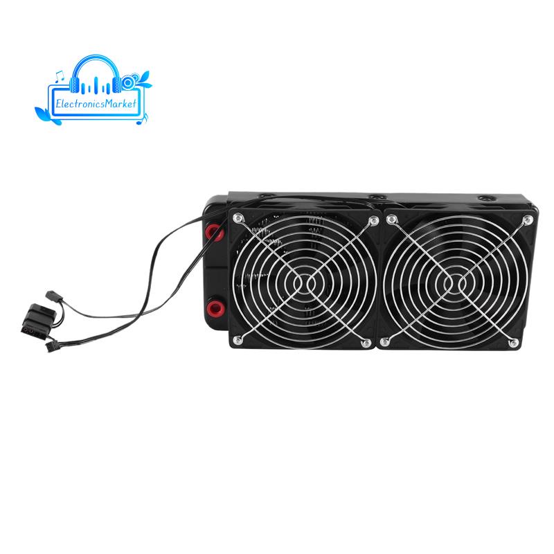Aluminum 2 Fans 240mm 10 Pipe Water Cooling Cooler Computer Radiator ...