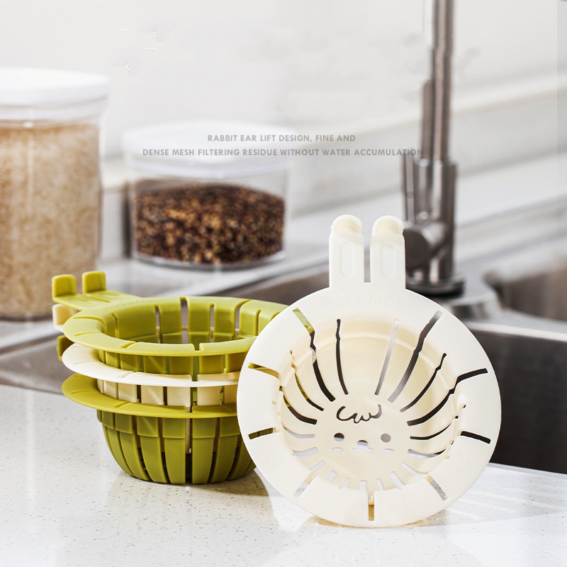 Rabbit Ears Drain Basket Household Kitchen Sink Strainer Wet Dry ...