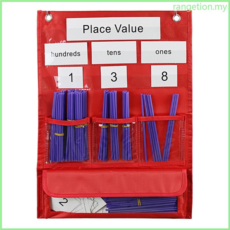 RAN 7 Pockets Place Value Pocket Chart Math Teaching Aids Counting ...