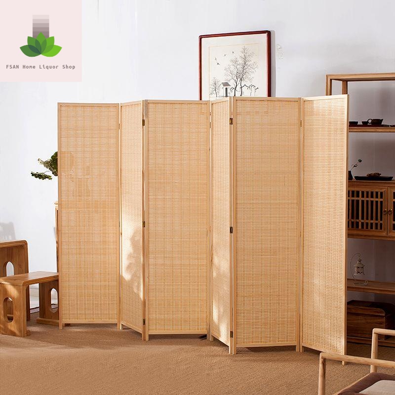 Chinese style screen bamboo woven partition folding screen simple ...