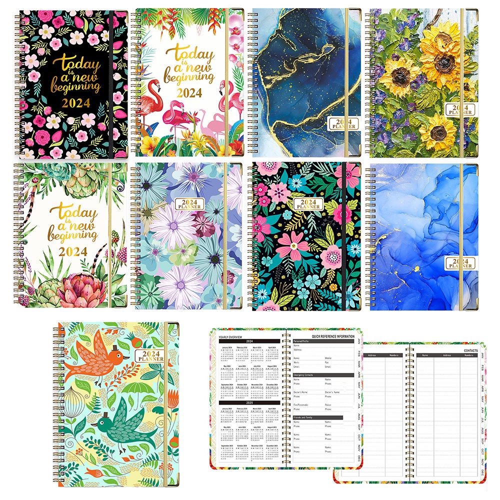 2024 A5 English Planner Notebook Notepad Diary Weekly Planner Agenda ...