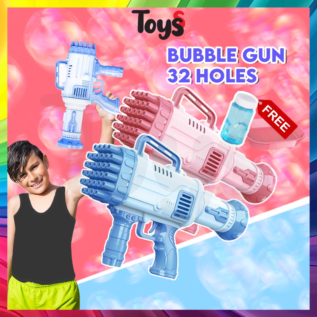 Toyss 32 Holes Bubble Gun Toy Automatic Bubble Machine Children Toys ...