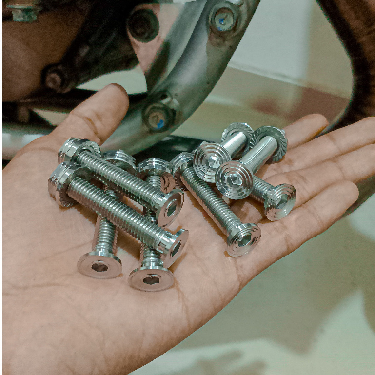 MESIN L Bolt Stainless SLIM SPIRAL Engine Mounting Bolt Frame to Lower ...