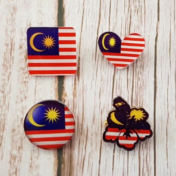Baby Brooch Collar Pin Bendera Malaysia Brooch Bunga Merdeka ( Handmade ...