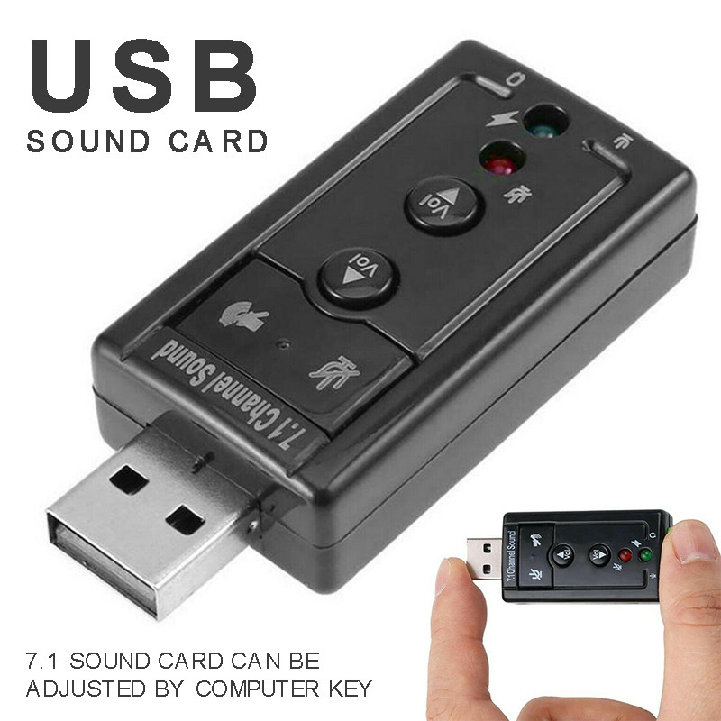 PC Laptop USB To Mic Speaker Headphone 7.1 Channel 3D Audio Sound Card ...