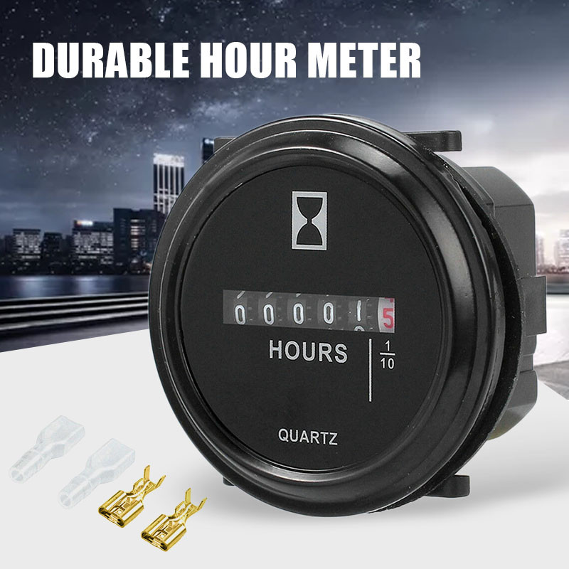 New Mechanical Hour Meter Timer for Marine Boat Engine 2" Round Gauge ...