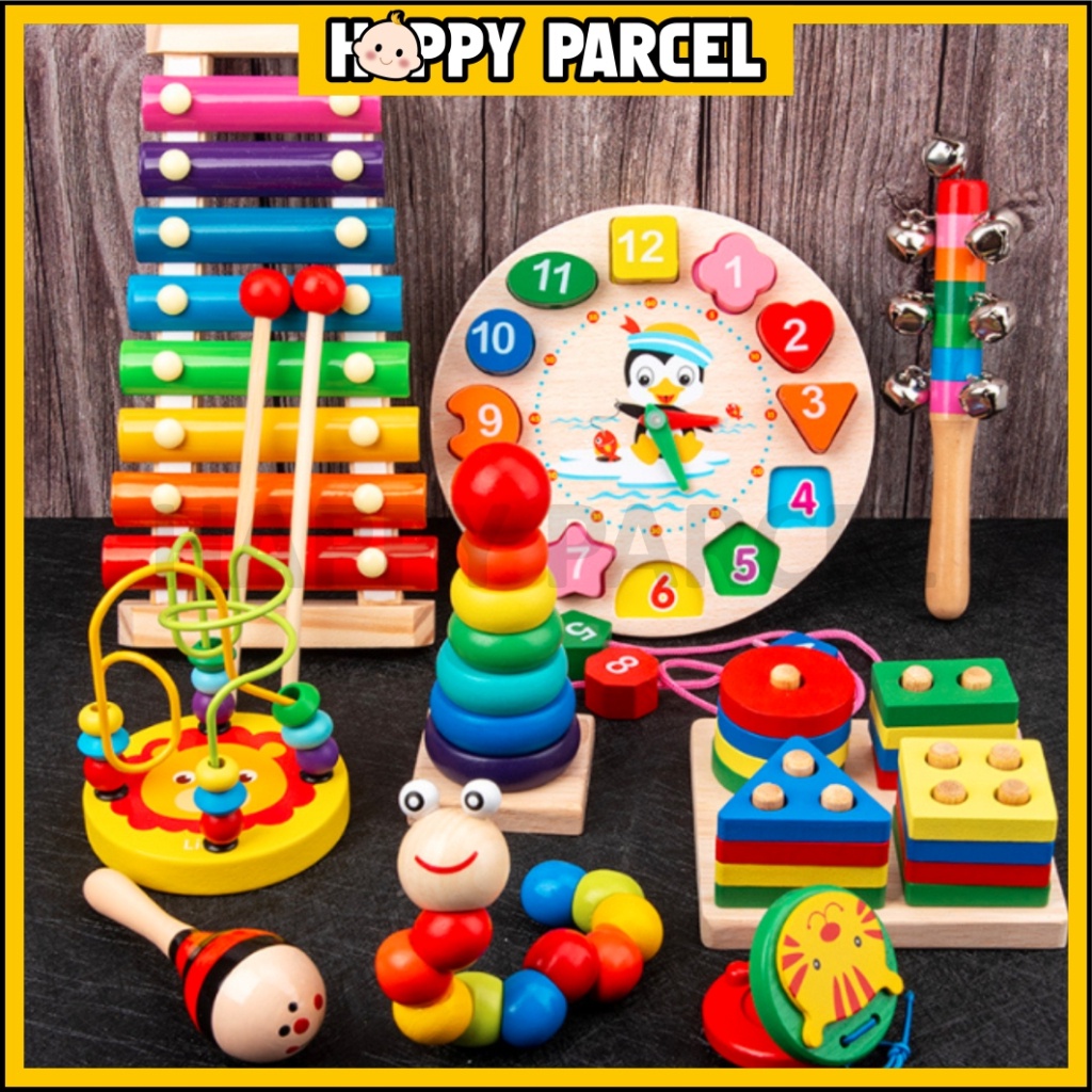 Baby Wooden Educational Toys for Kids Learning Toy Montessori Blocks ...