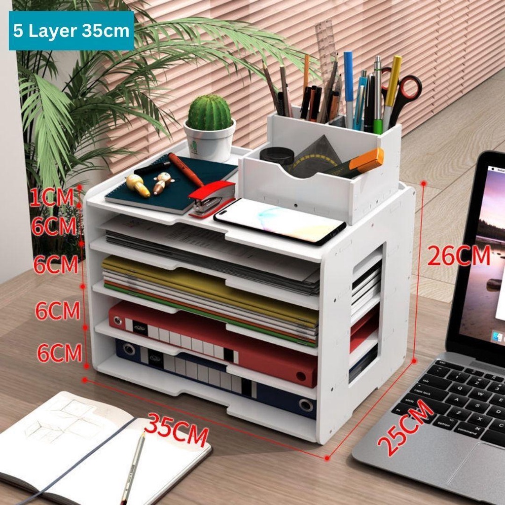 Multifunction Desktop Document Trays Multi-layer File Shelf Folder ...