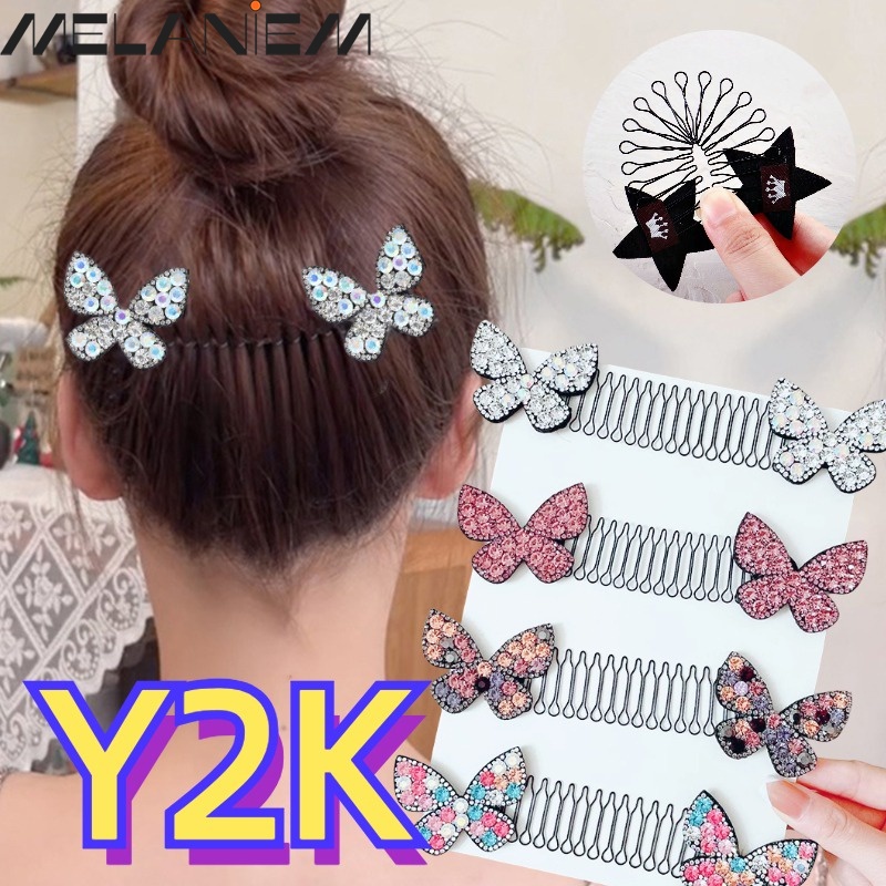 For Children Girls Princess's Head Butterfly Inverted Comb Invisible ...