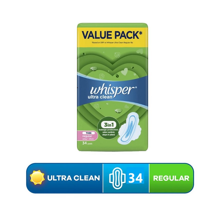 WHISPER Ultra Normal Day Wings 24cm 34s | Shopee Malaysia