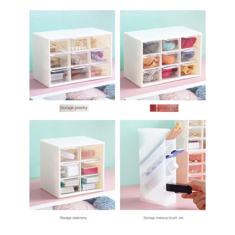 Multipurpose 9 Compartments Storage Box Transparent Organizer ...