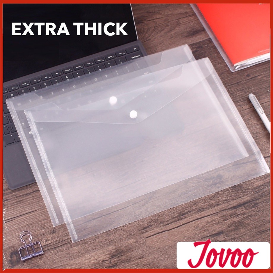 A4 clear Extra Thick thicker pocket files button folder transparent ...