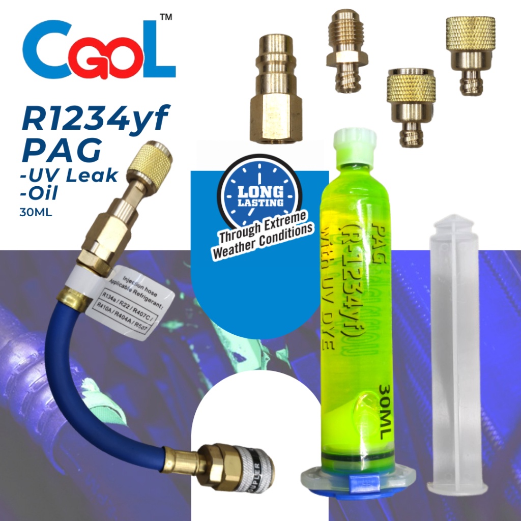 (TOOL SET ) NYGP R1234yf UV Leak Detector Dye with Fully Synthetic oil ...
