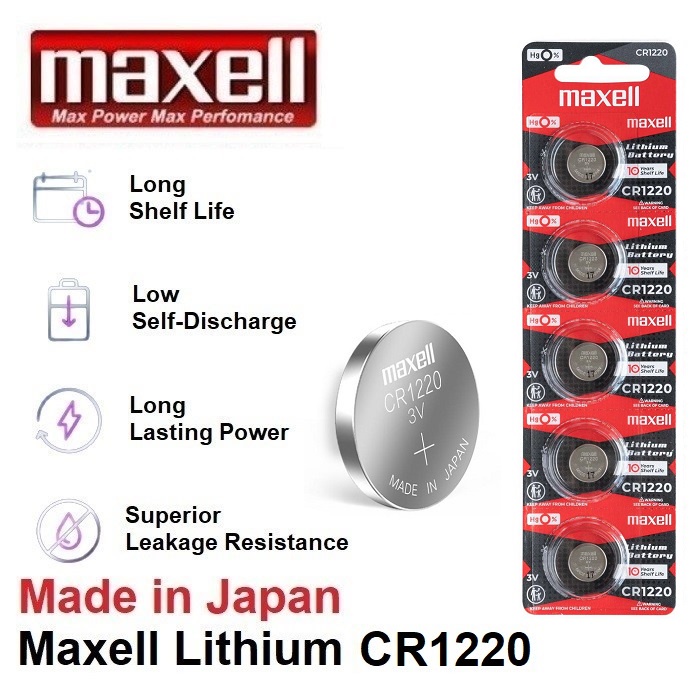 CR1220 GENUINE Maxell Japan Coin Cell Lithium Battery 3V | Shopee Malaysia