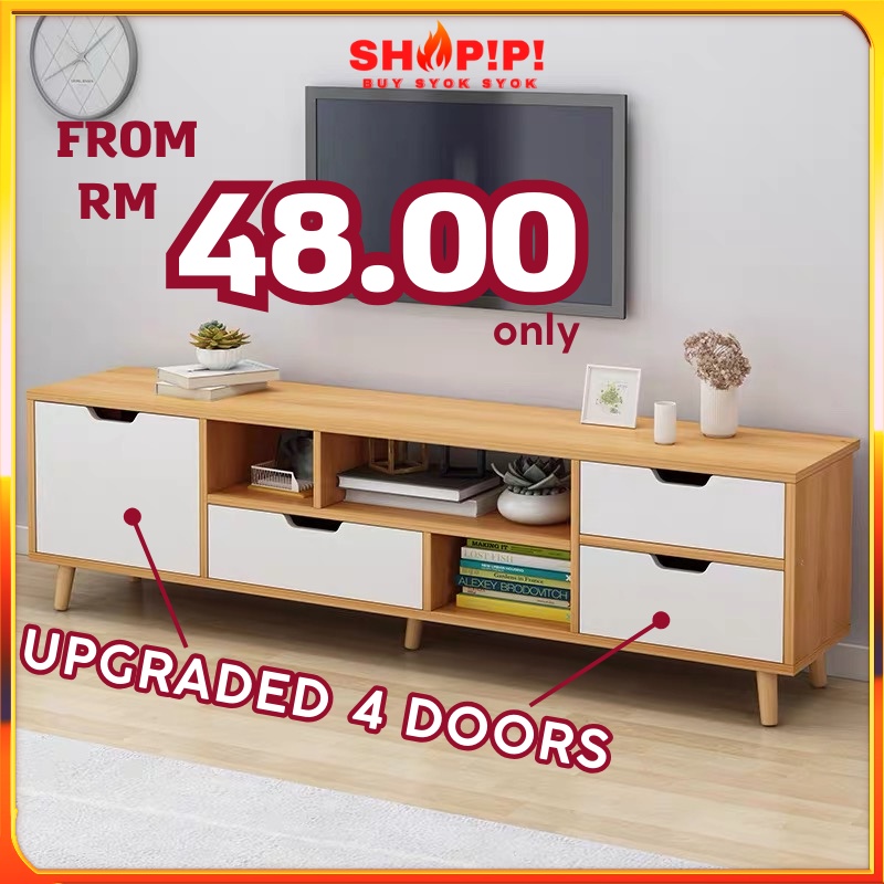 Shopipi 4 Feet TV cabinet 5 Feet TV cabinet rak tv/ rak tv kayu/Kabinet ...