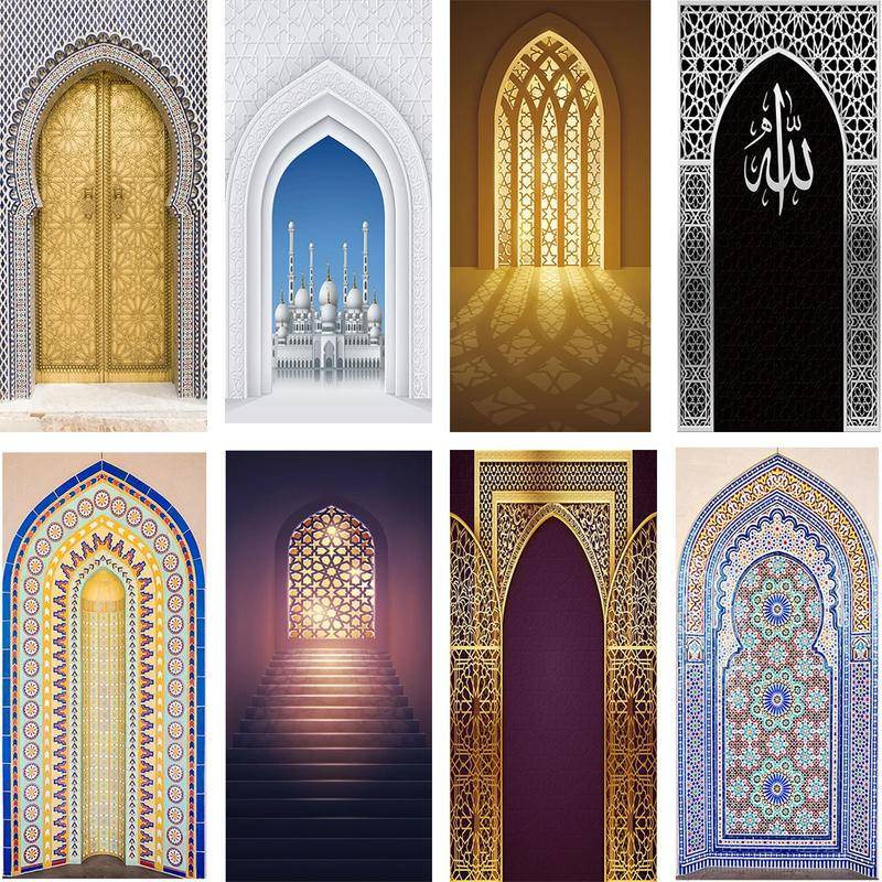 Custom Home Interior Door Stickers Muslim Architectural Style Vinyl ...