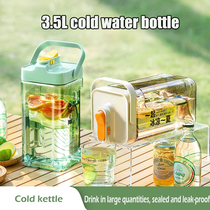 3.5L Large Capacity Square Water Bottle Sport With Faucet Gym Water ...