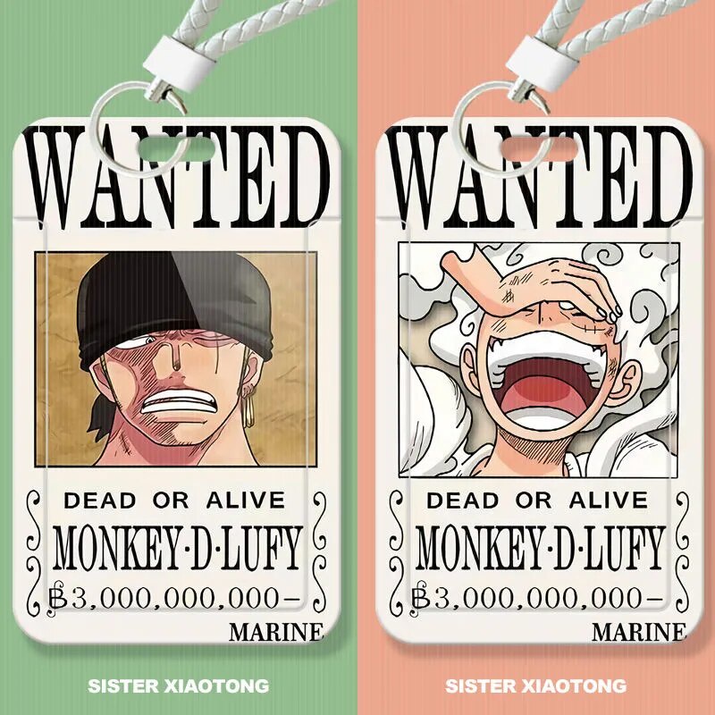 Anime One Piece Monkey Luffy Id Card Holder Bags Cartoon Roronoa Zoro ...