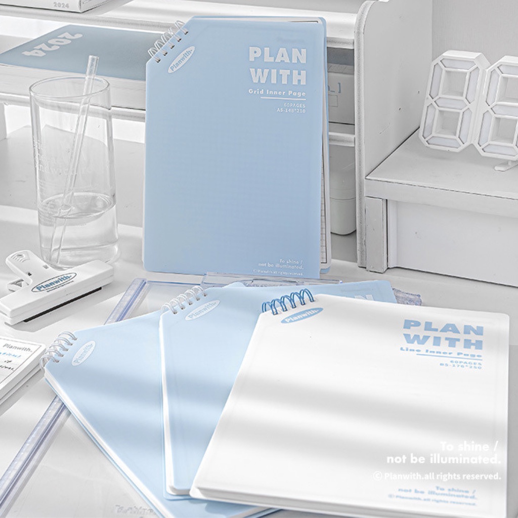 XO Planwith Oblique Flip Spring Notebook 60 Pages Grid/Line Paper ...