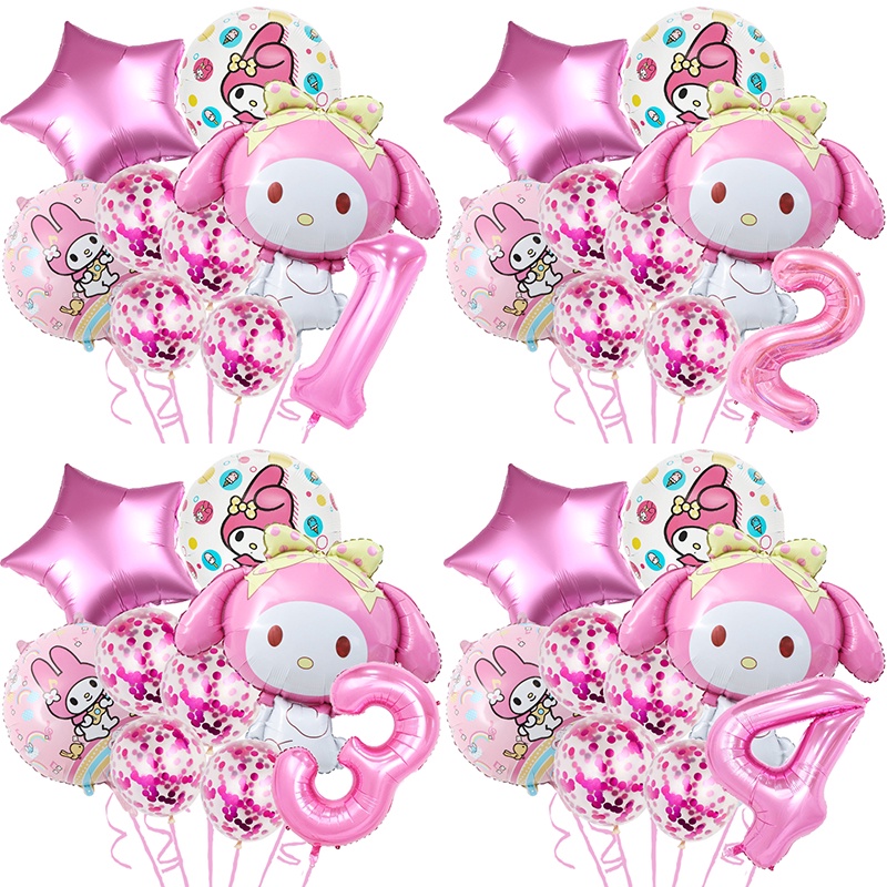 9pcs Melody Foil Balloon Birthday Party Decoration Meloddy Party Latex ...