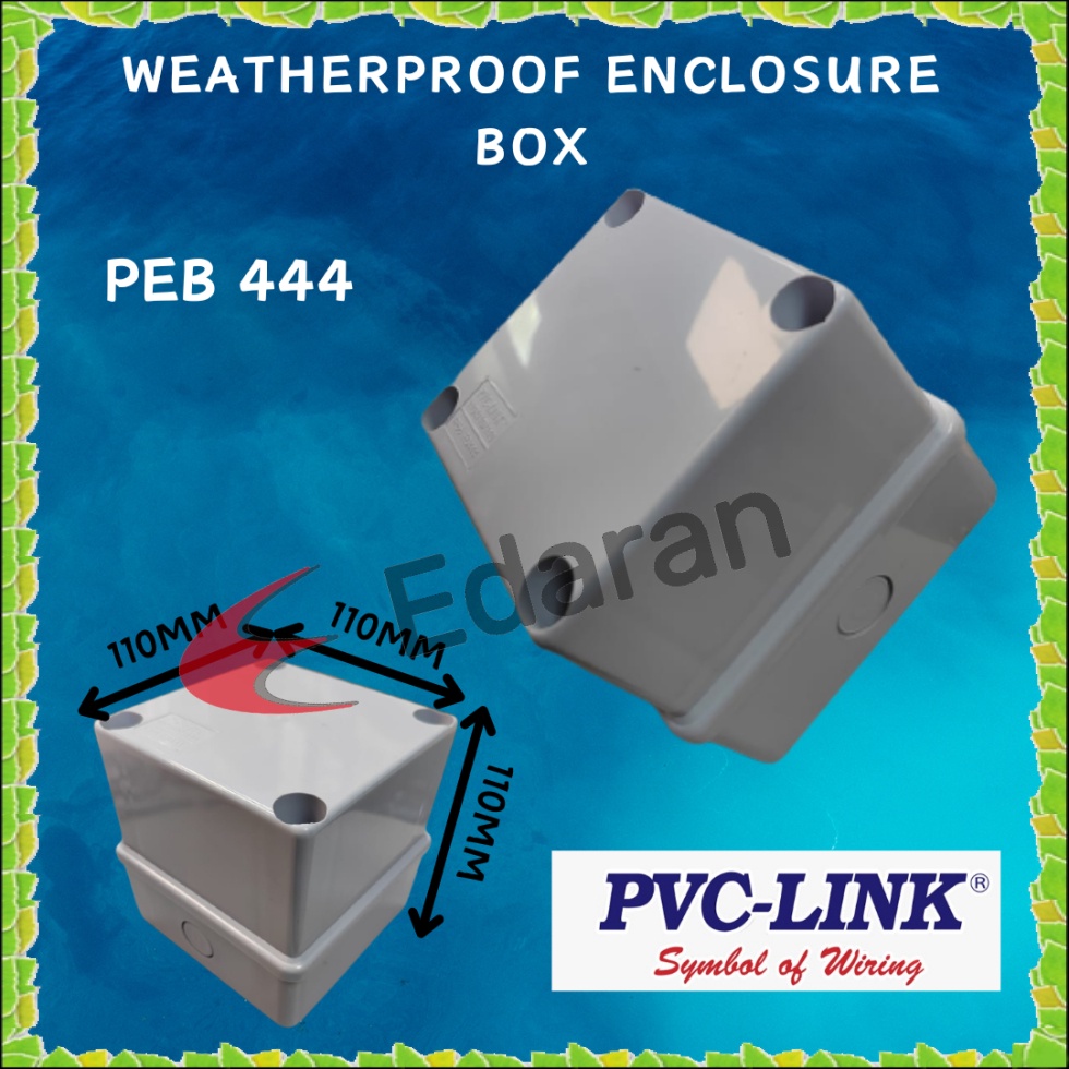 PVC LINK WEATHERPROOF ENCLOSURE BOX PEB 442 (110MM X 110MM X 60MM GREY ...