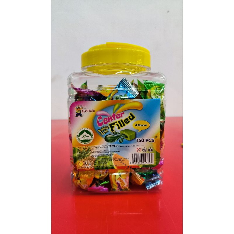 150pcs Ali Fruits Chewing Gum with Center Filled jam bekas (4flavour ...