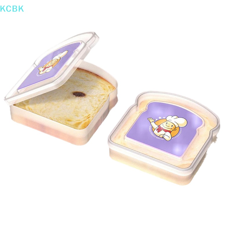 【KC】 Toast Shaped Portable Lunch Box With Lid Toast Bread Sandwich Box ...
