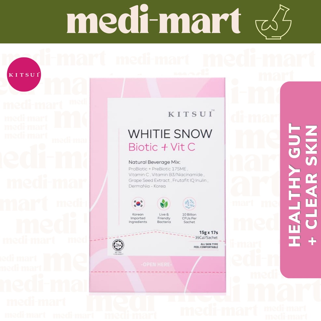 KITSUI Whitie Snow Probiotic + PreBiotic + Vitamin C Pencerahan Kulit ...
